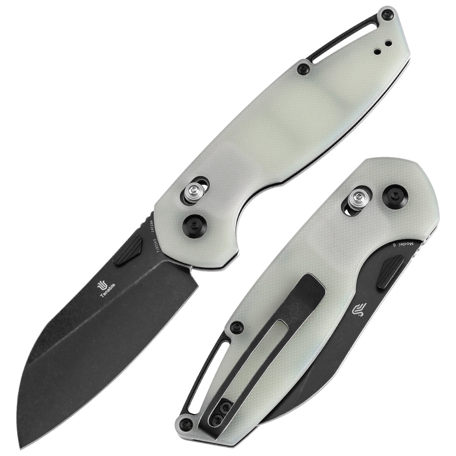 Tenable Model 6 Cross Bar Lock | Jade G10 Handle | 3.1" Blackwash 14C2 ...