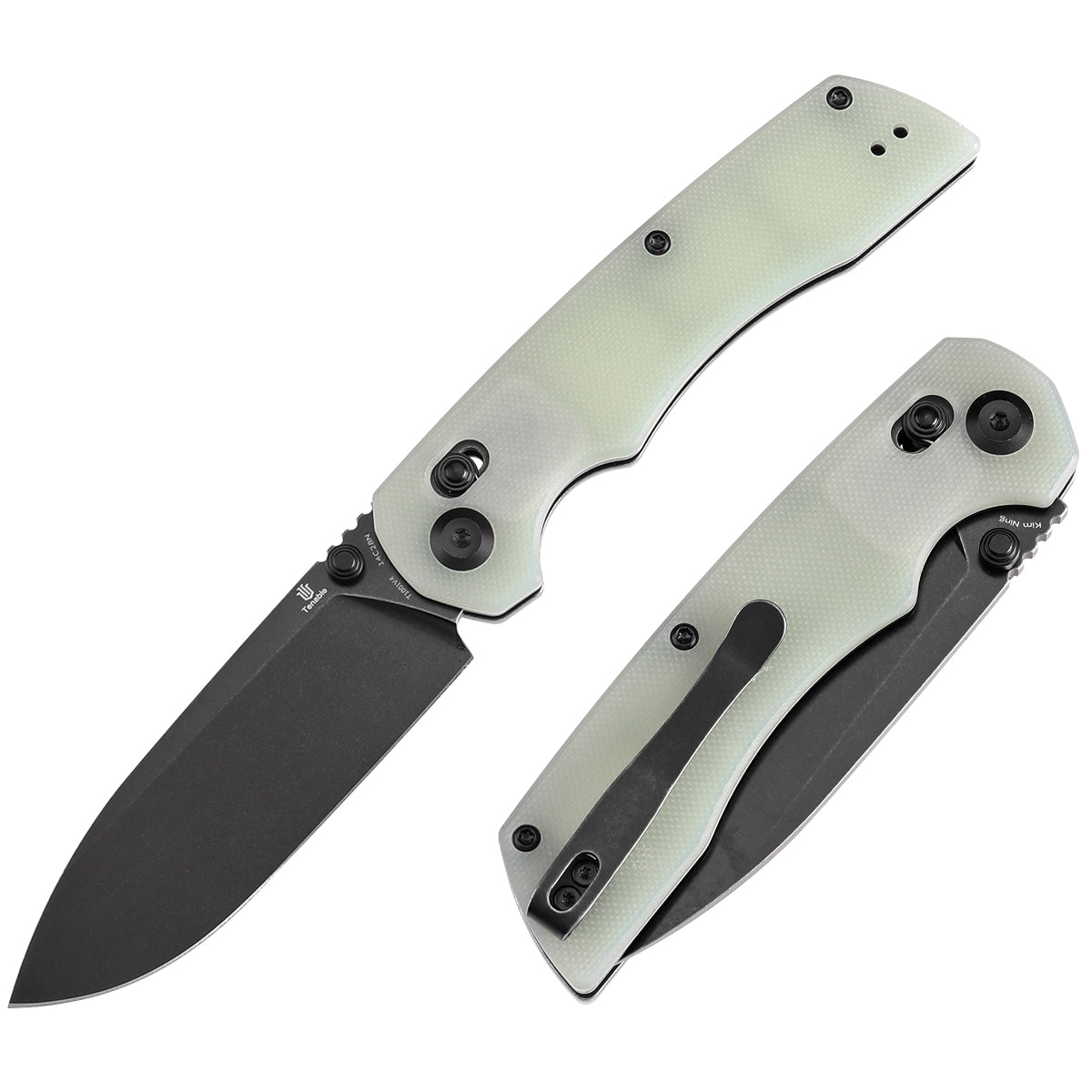 Tenable Kryo Cross Bar Lock Jade G10 Handle (3.58‘’ Blackwash 14C28N B ...